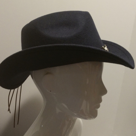 None | Accessories | Navy Blue Western Cowboy Outback Country Hat Steer ...